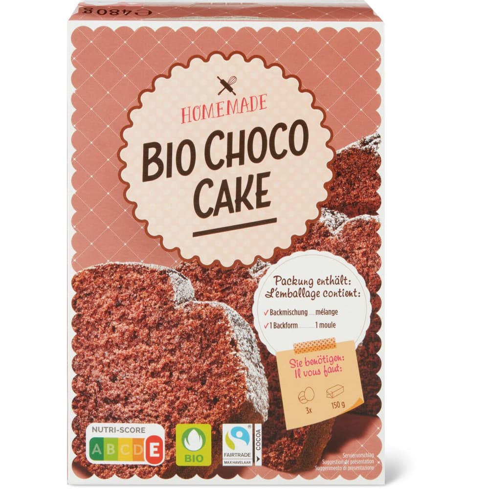 Homemade Bio · chocolate cake mix · with baking pan • Migros