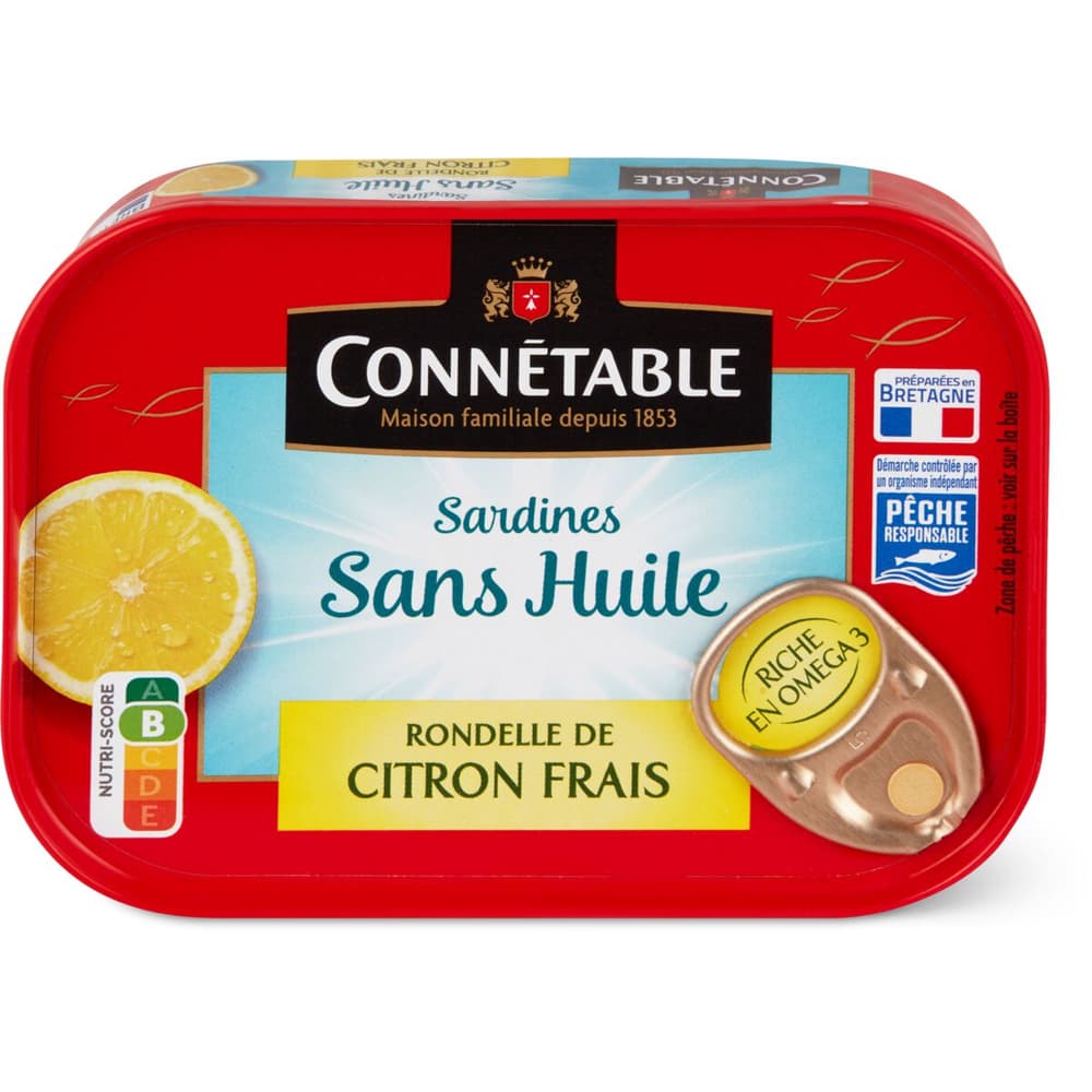 Connétable · Sardines sans huile · rondelle de citron frais • Migros