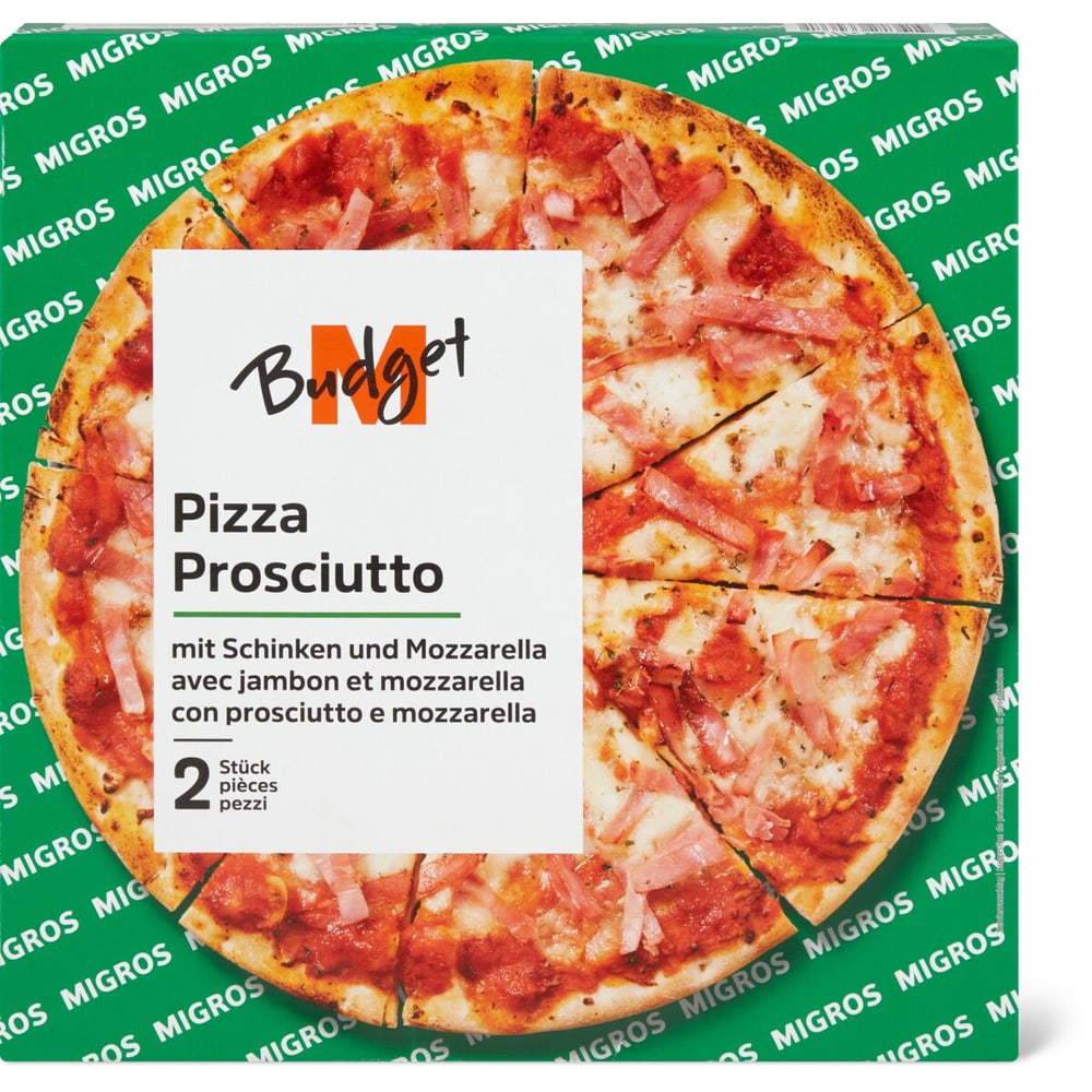 M-Budget · Pizza · Prosciutto • Migros
