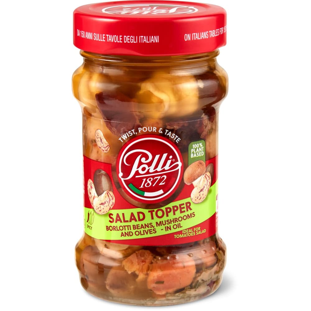 Polli Salad Topper borlotti beans, mushrooms & olives • Migros