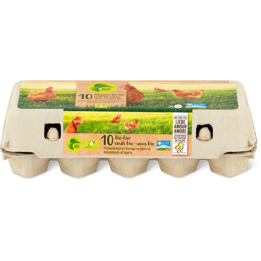 Bio Ostschweizer Eier, 10 x 53g+ • Migros