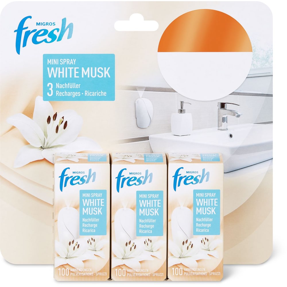 Migros Fresh · Mini-spray refills · White Musk • Migros Online