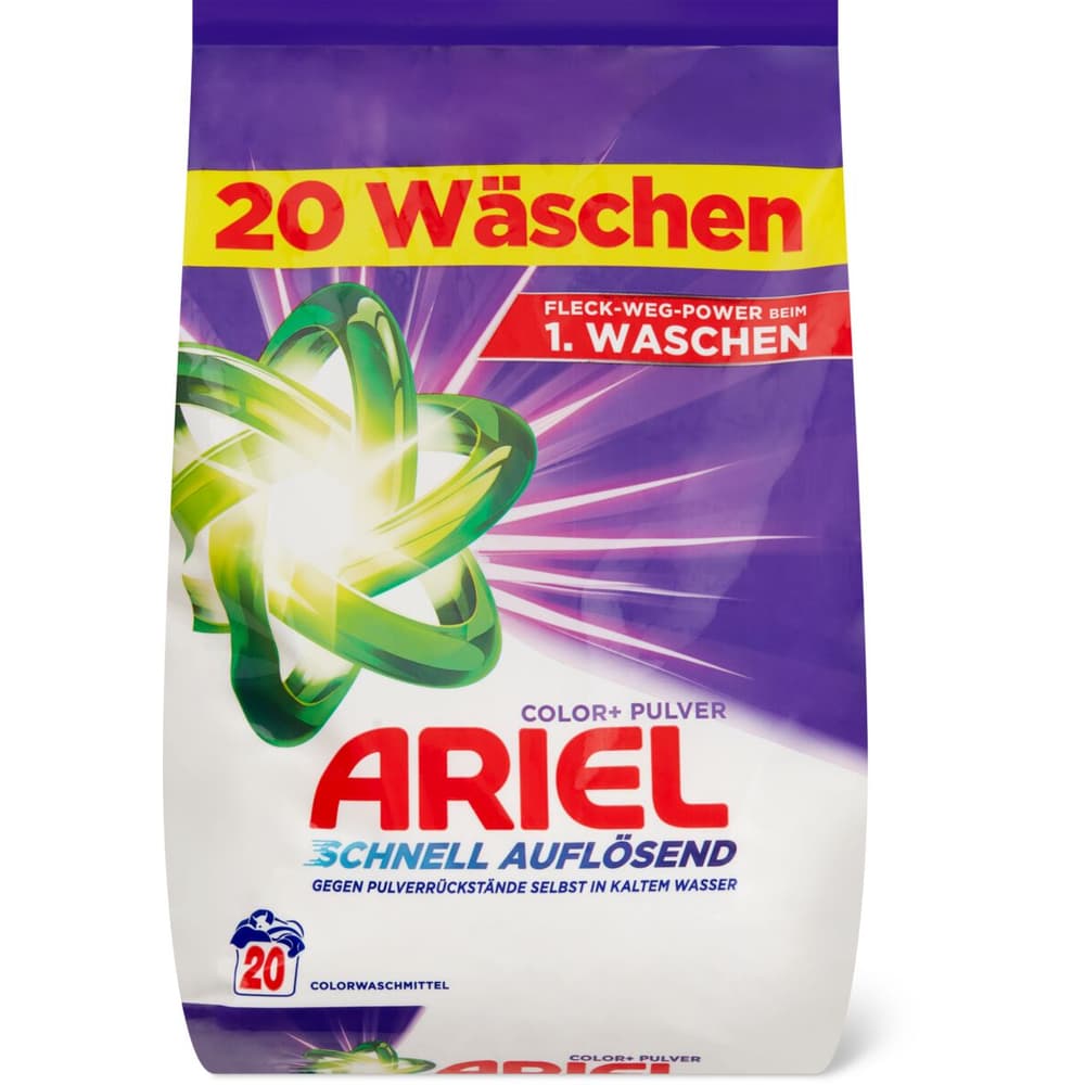 Ariel Color + · Lessive en poudre · 20 lessives • Migros Online