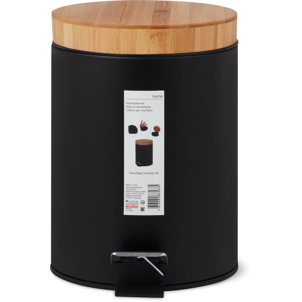 Secchio cosmetico nero/bambù 5L • Migros