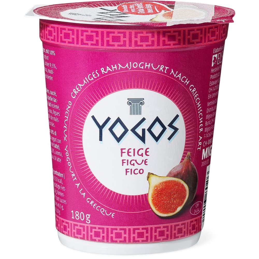 Yogos · Greek style cream yogurt · With figs • Migros