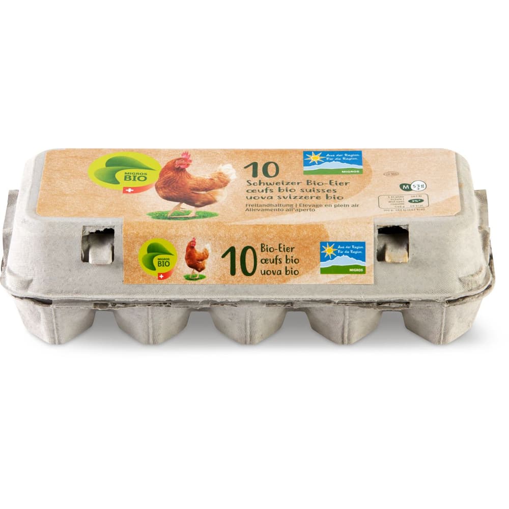 Migros Bio Eier CH Freilandhaltung 53g+ • Migros