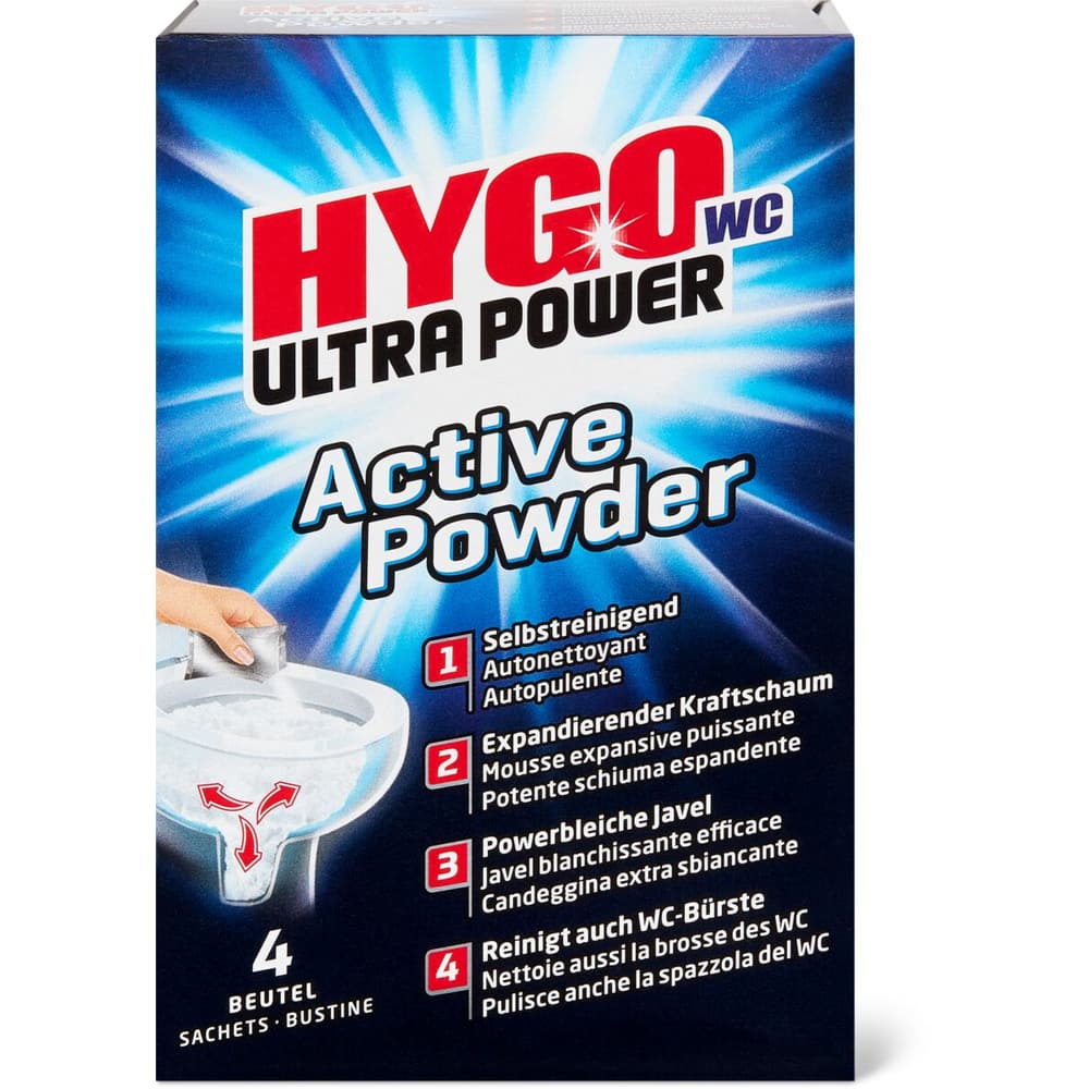 Hygo Ultra Power · Toilet cleaning powder · 4 x 60g, Active Powder • Migros