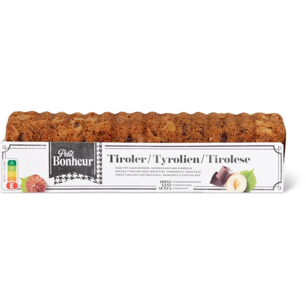 Petit Bonheur · Tiroler Cake · Haselnüsse & Schokolade • Migros
