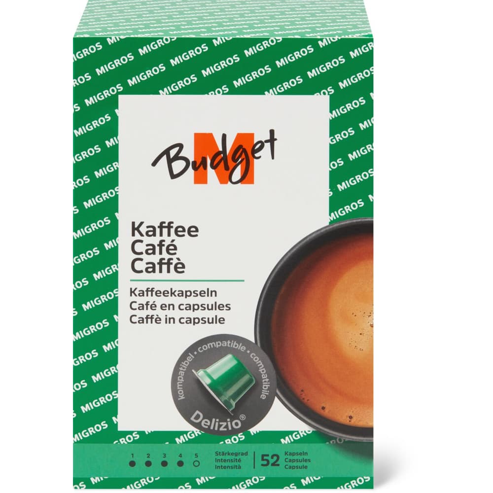 M-Budget · Kaffee-Kapseln · Stärkegrad 4/5 • Migros