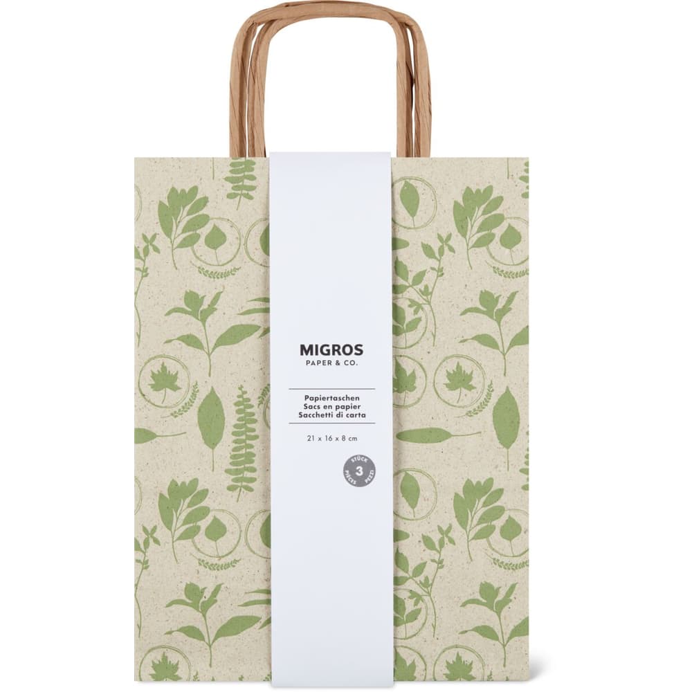 Migros Paper & Co. · Paper bags · 21 x 16 x 8cm • Migros