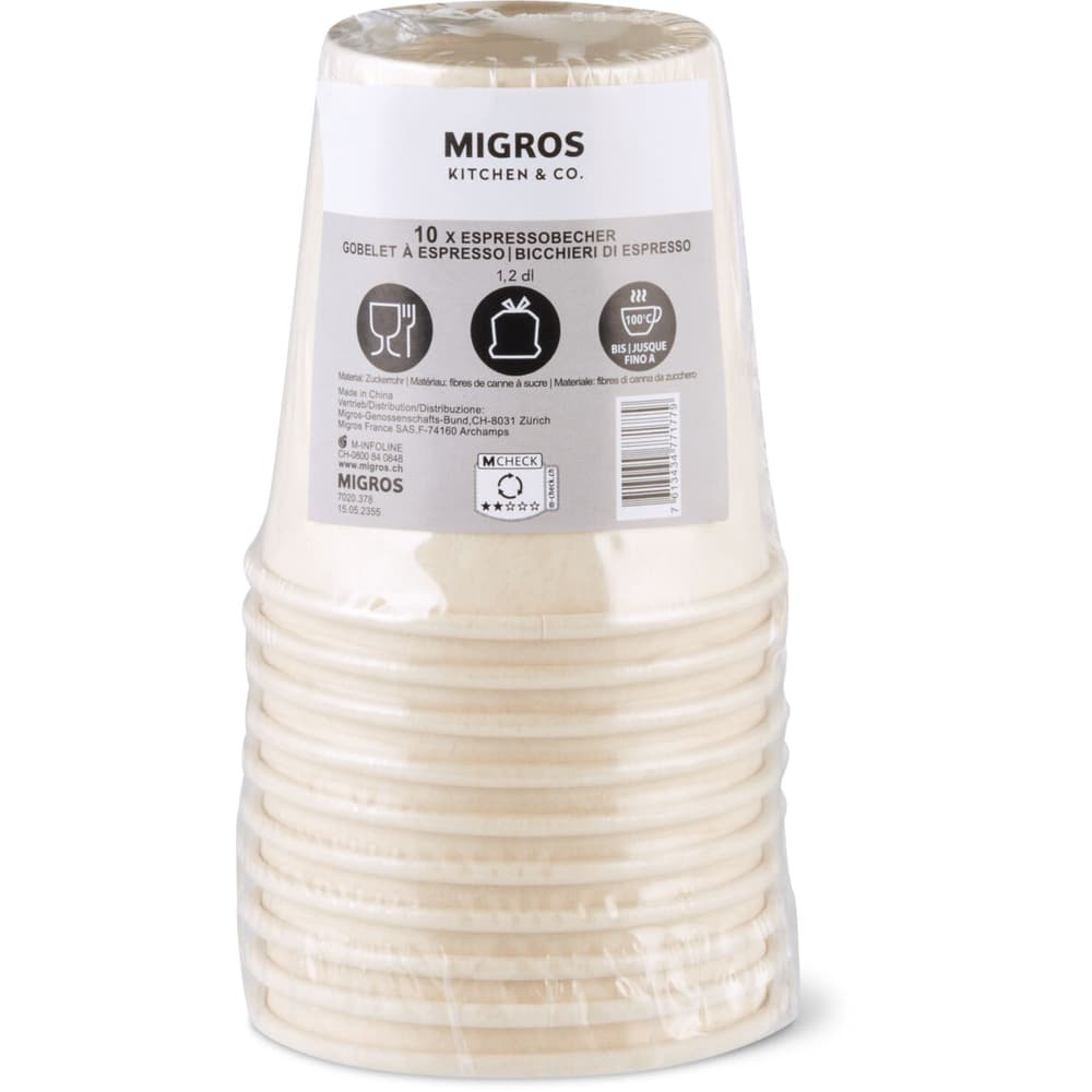 Buy MIGROS KITCHEN & CO. Zuckerrohr Espressobecher 1.2dl • Migros