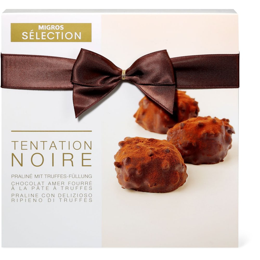 Sélection Tentation noire · Schokoladen-Pralinen · Zartbitter, mit Truffes-Füllung • Migros Online