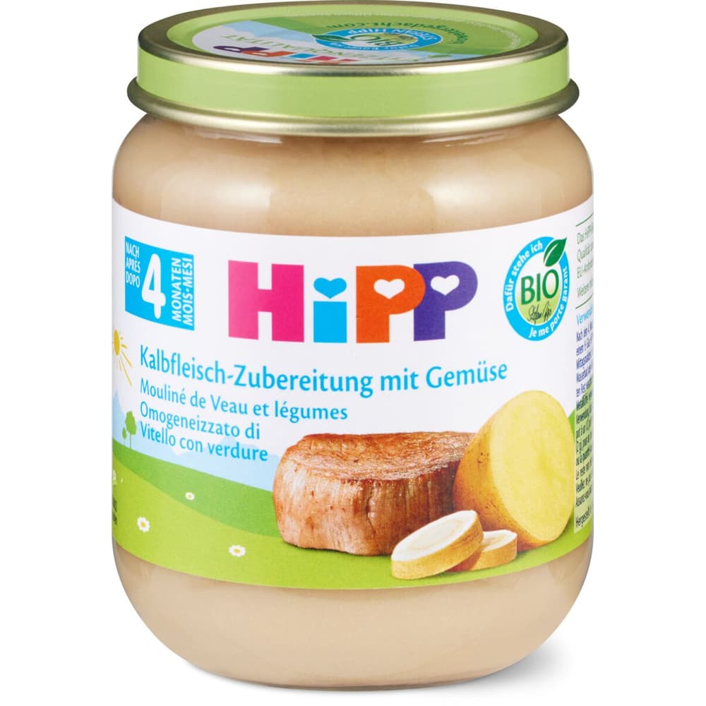 HiPP Bio · Baby food jar with veal & vegetable · After 4 months • Migros