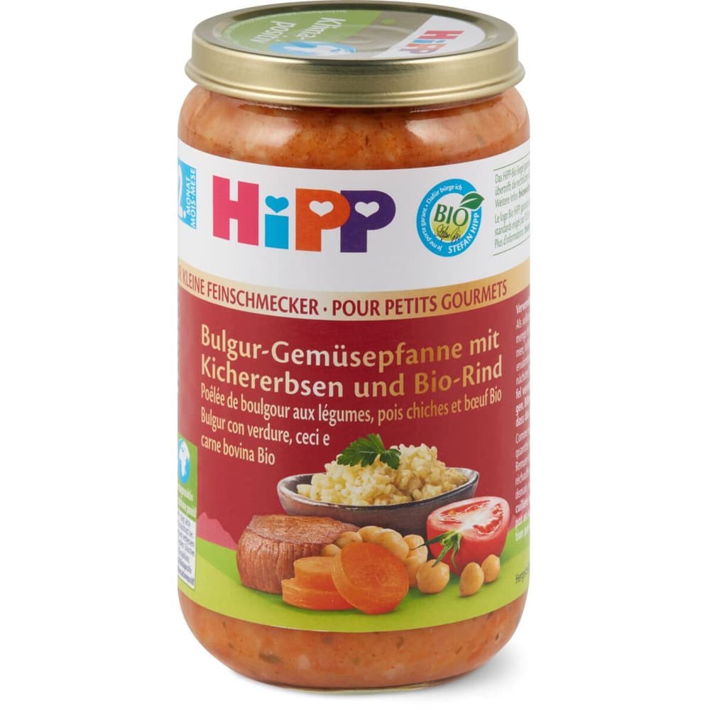 HiPP Bio · Baby food jar bulgur with vegetables, chickpeas and beef ...