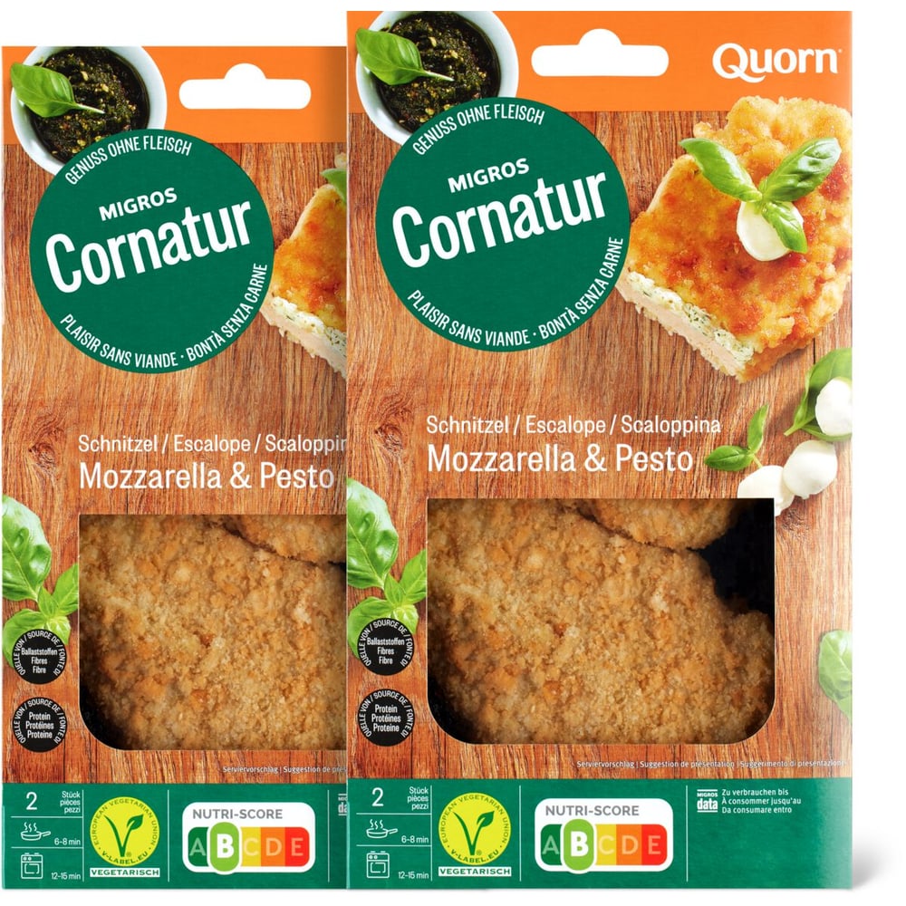 Cornatur Quorn · Mozzarella Pesto Schnitzel · paniert, vorfrittiert ...