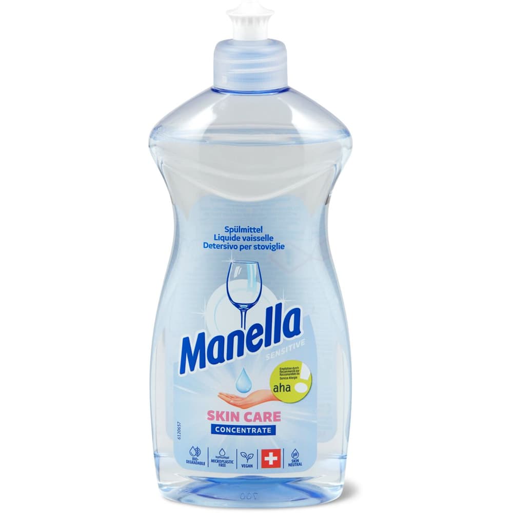 Manella Skin Care · Hand dishwashing detergent · aha! • Migros