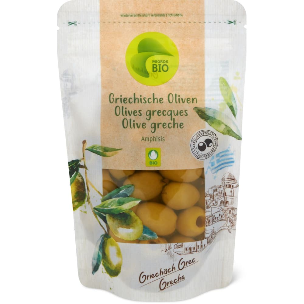 Migros Bio · Griechische Oliven · Amphisis • Migros