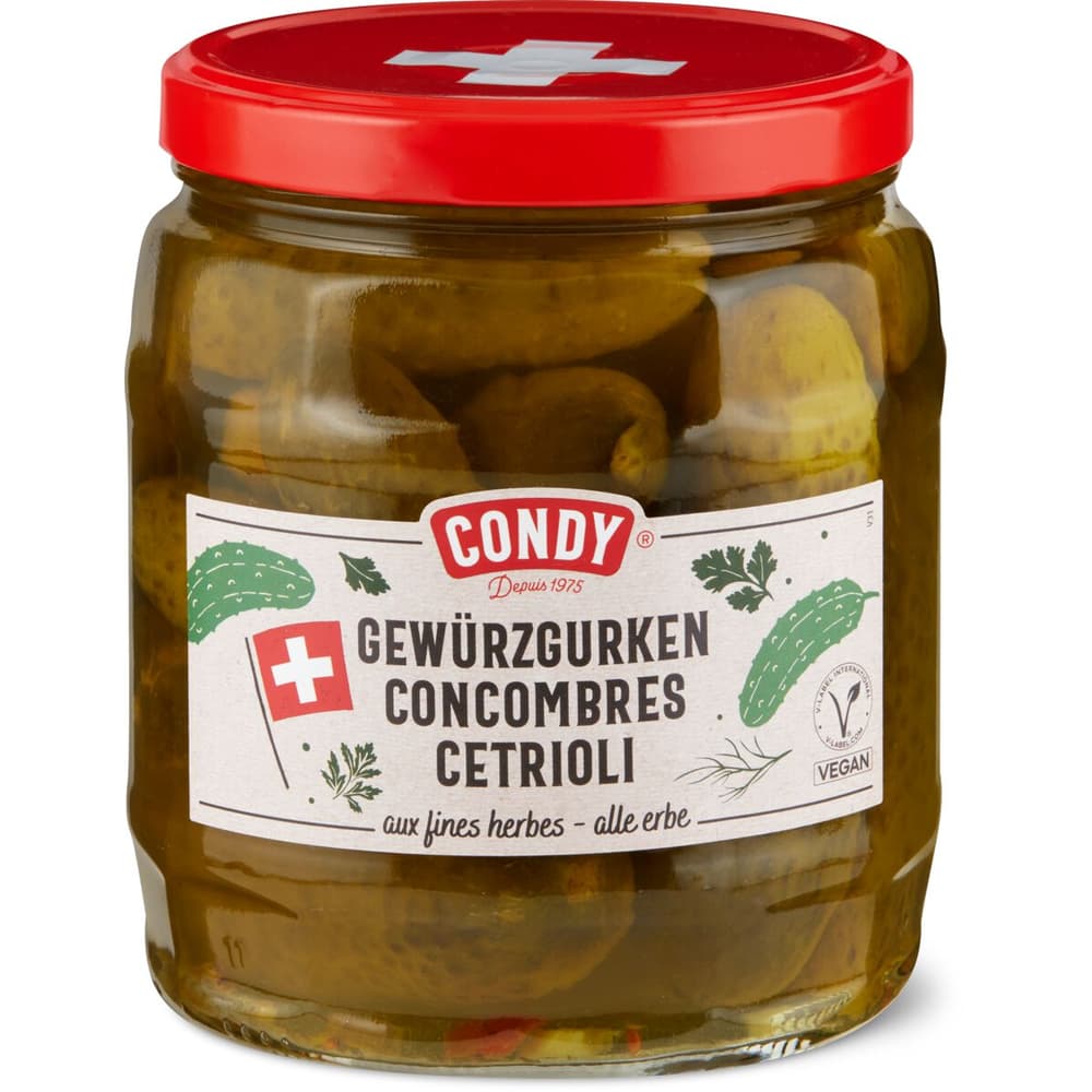 Condy · gherkins · From Switzerland • Migros