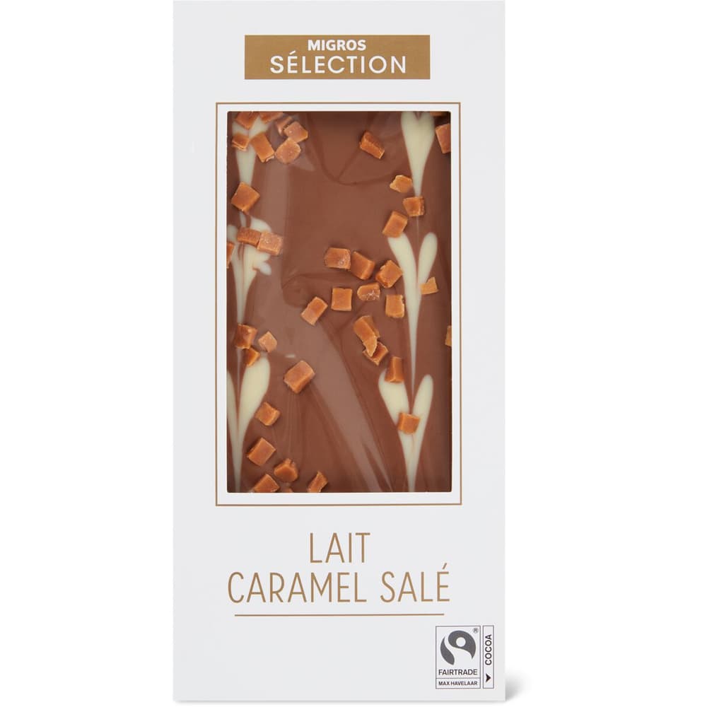 Sélection Fairtrade · Tablette de chocolat · caramel salé • Migros