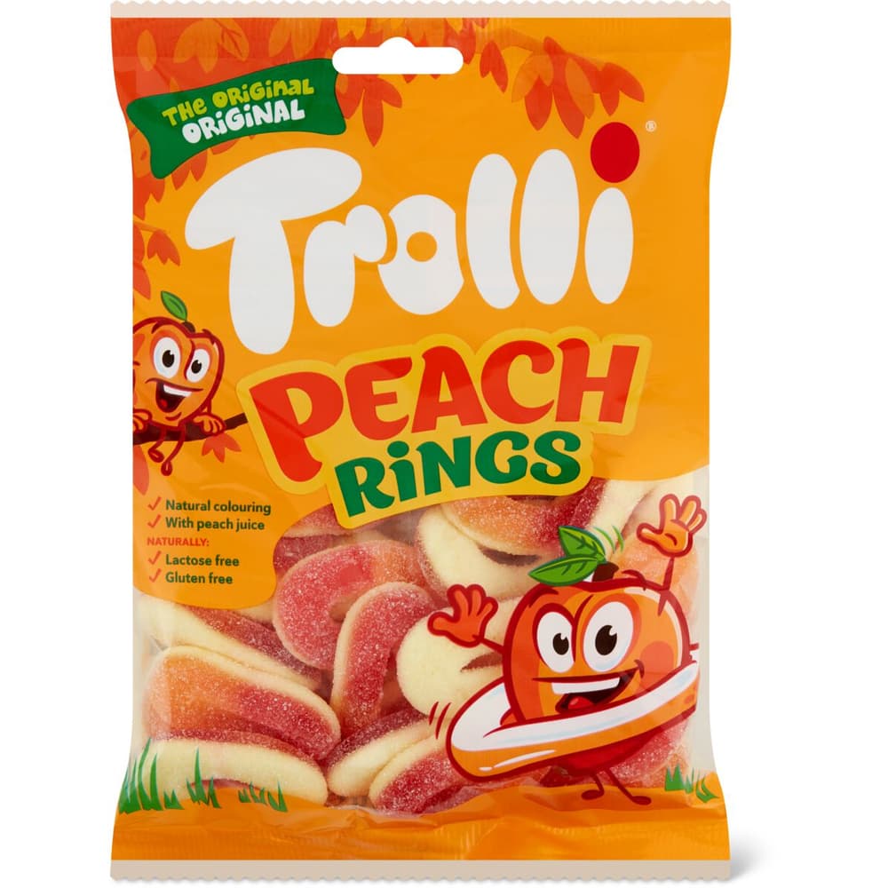 Trolli · Frothy sugar sweets · Peach rings • Migros