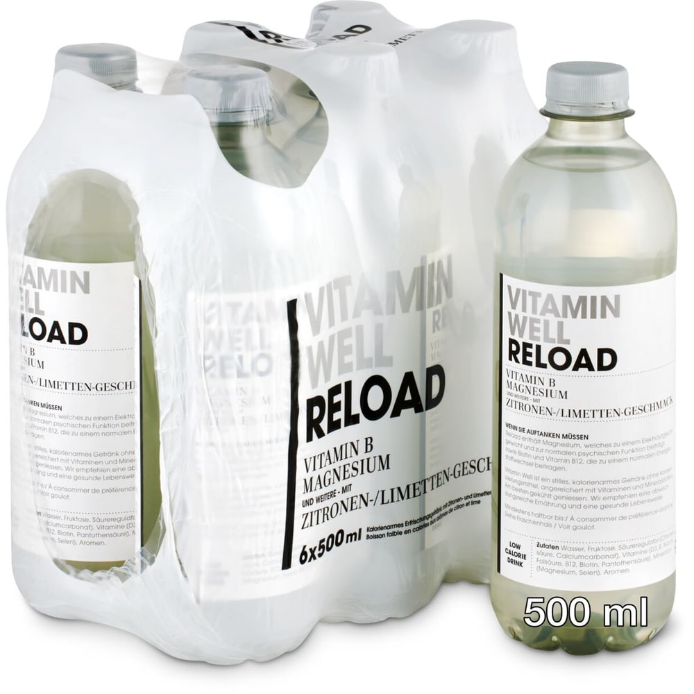 Vitamin Well Reload · Vitamin water · lemon-lime • Migros