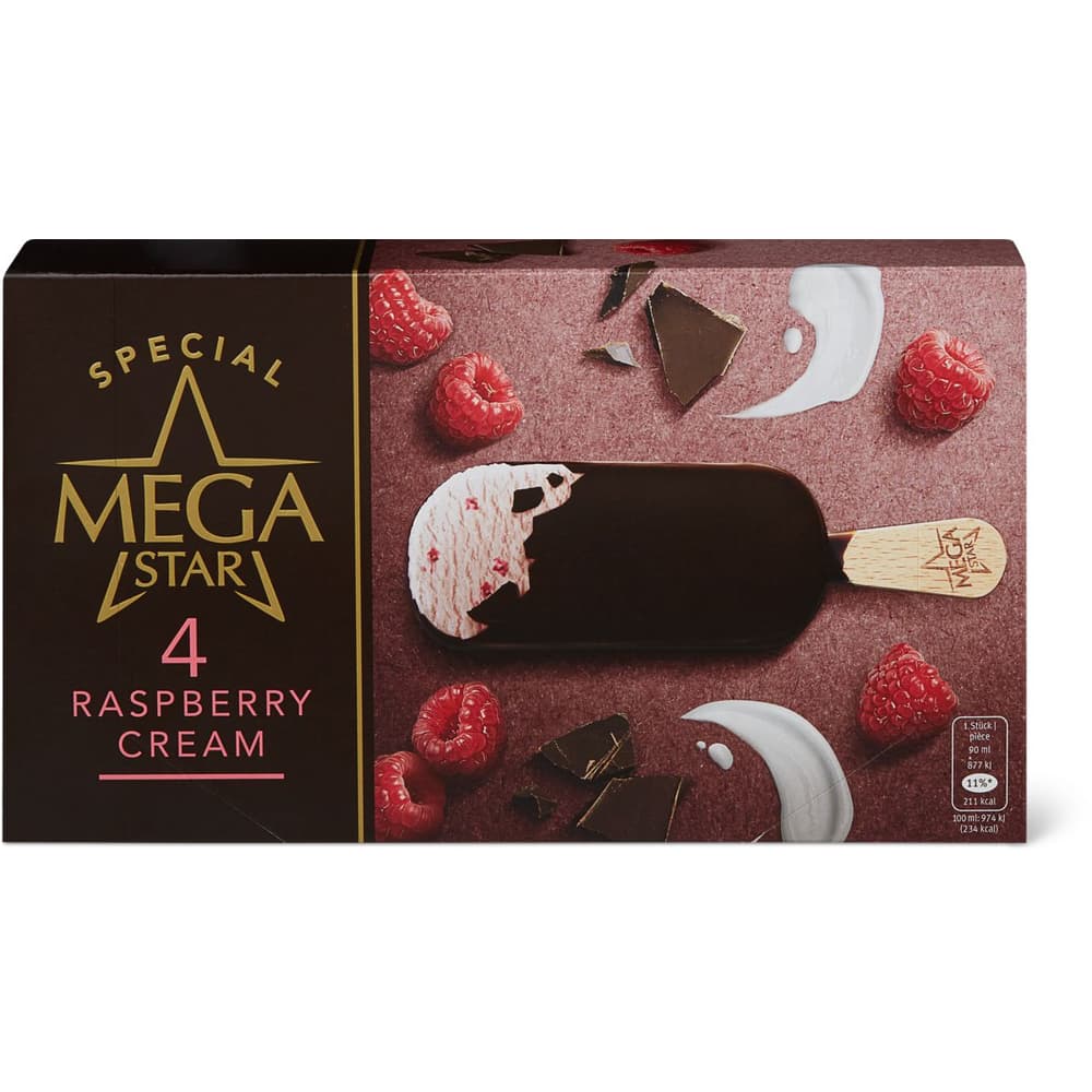 MegaStar Special · Rahmglace · Raspberry cream • Migros