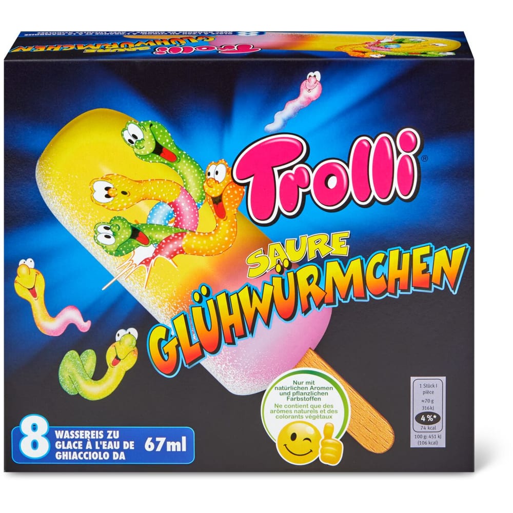 Trolli · Water ice · with sour fireflies • Migros