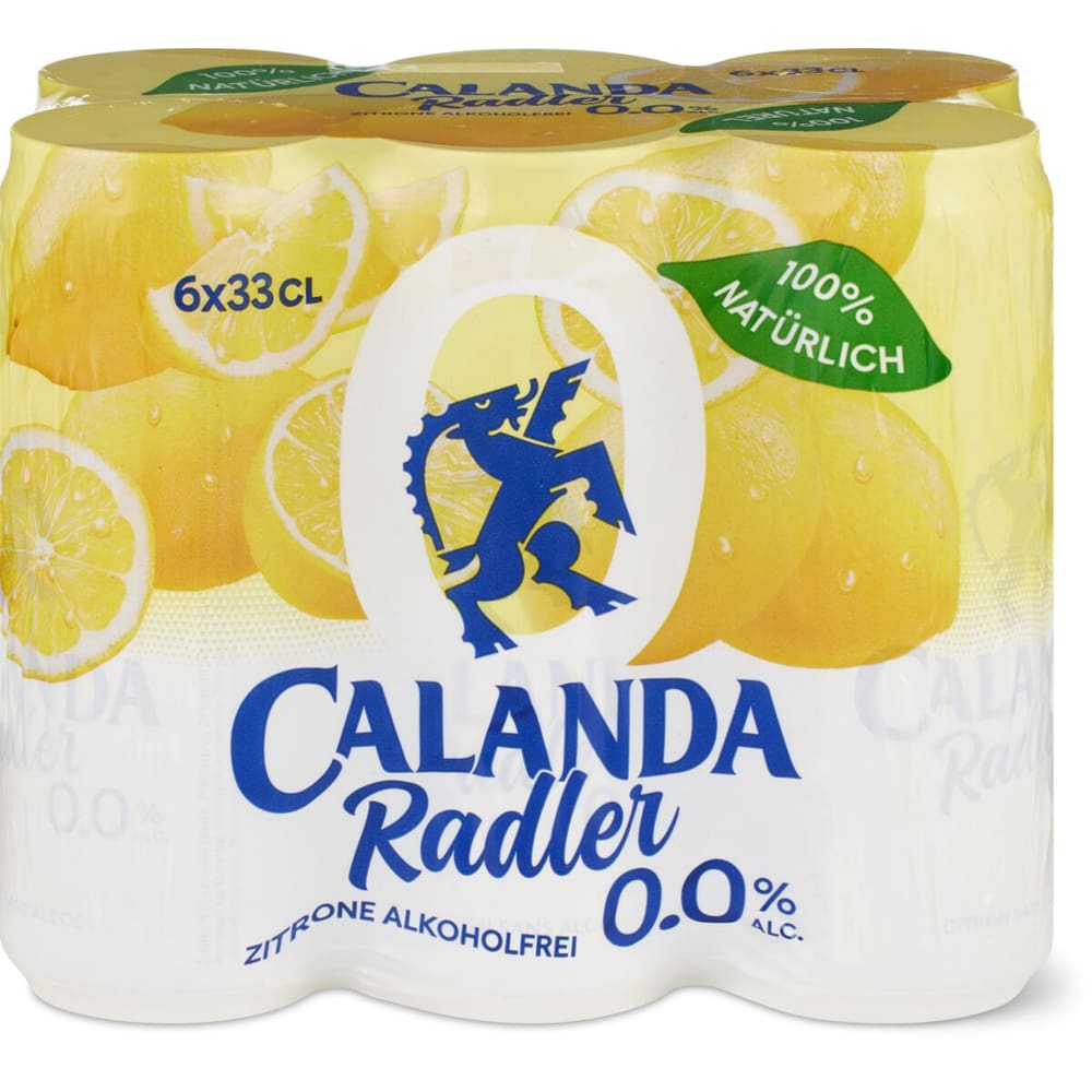 Calanda Radler 0.0% · Aromatisches Bier · Alkoholfrei - Zitrone • Migros