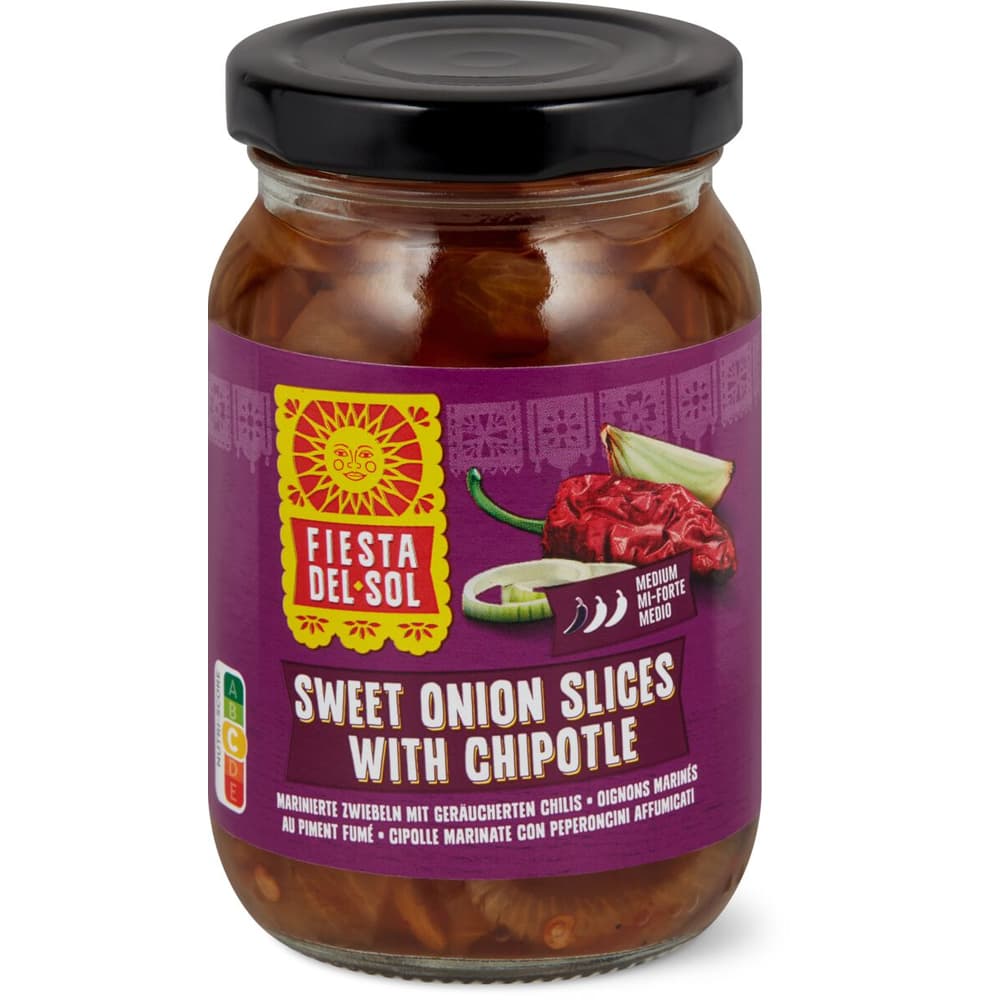 Fiesta del Sol · pickled onions with smoked chilli · medium • Migros
