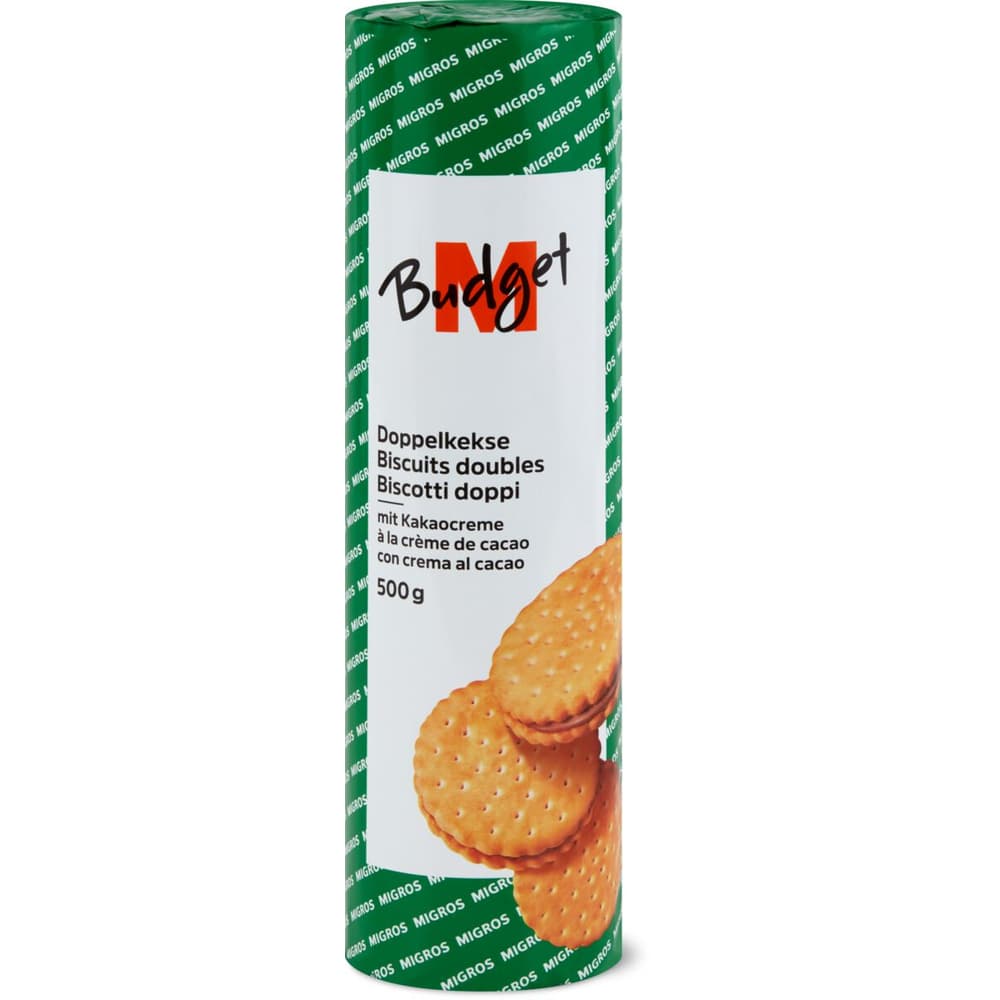 M-Budget · Biscuits doubles · farcis à la crème de cacao • Migros