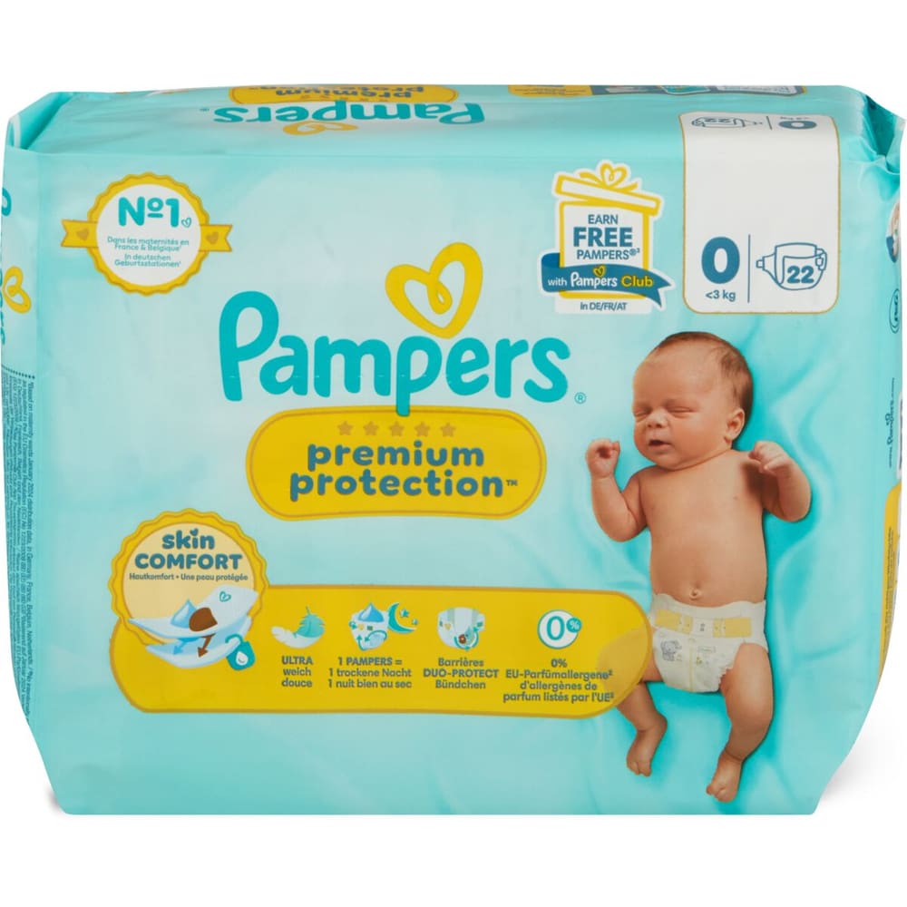 Pampers Premium Protection · Diapers · Size 0, 0-3kg • Migros