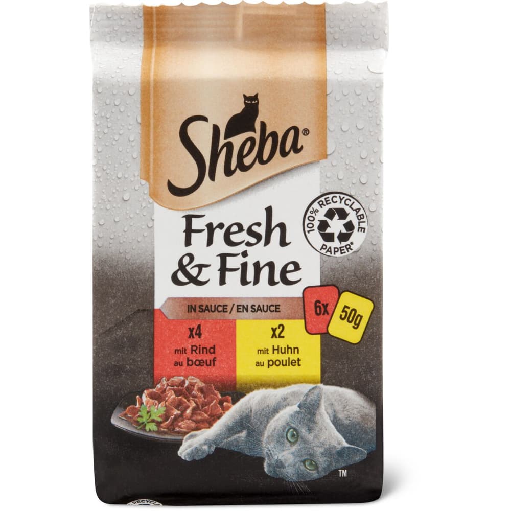 Sheba Fresh & Fine · affettati in salsa · pollo e manzo • Migros