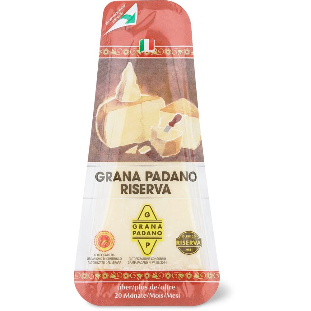 Kaufen Grana Padano · Italienischer Extra-Hartkäse, 3/4 fett, aus Rohmilch · Riserva - 20 Monate ...