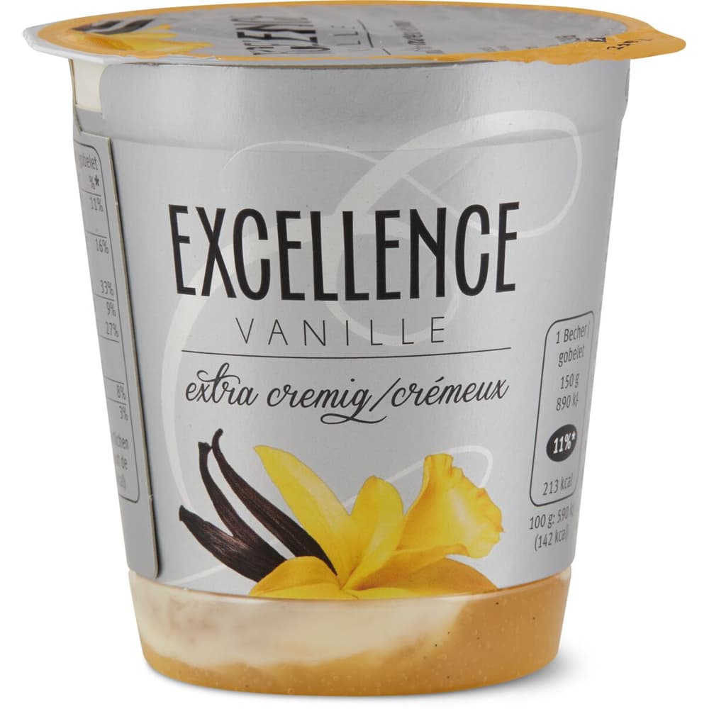 Achat Excellence · Yogourt avec crème · Vanille • Migros