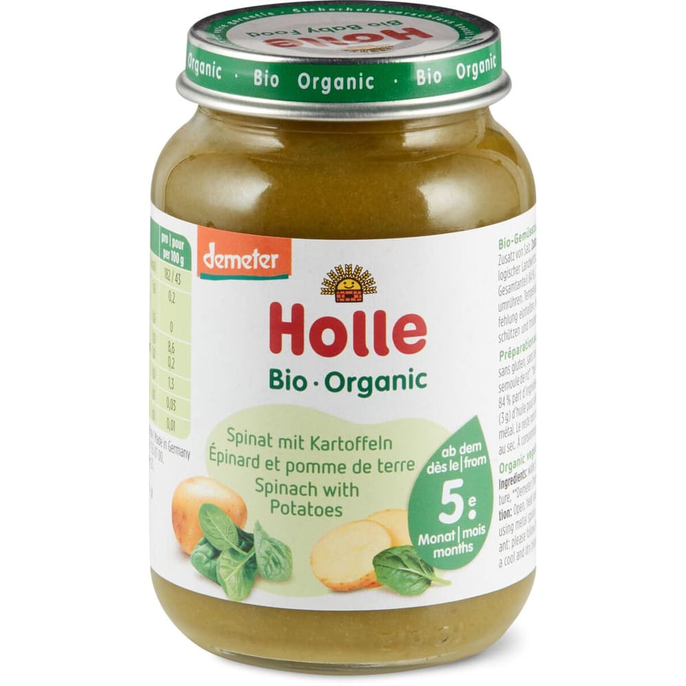 Holle Bio · Baby food jar with spinach and potatoes · From 4 months ...