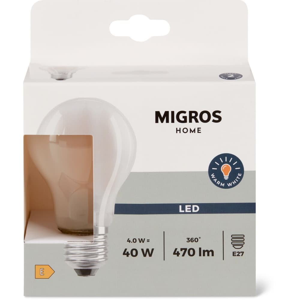 Migros Home · Light bulb LED · MATT A 40W E27 • Migros