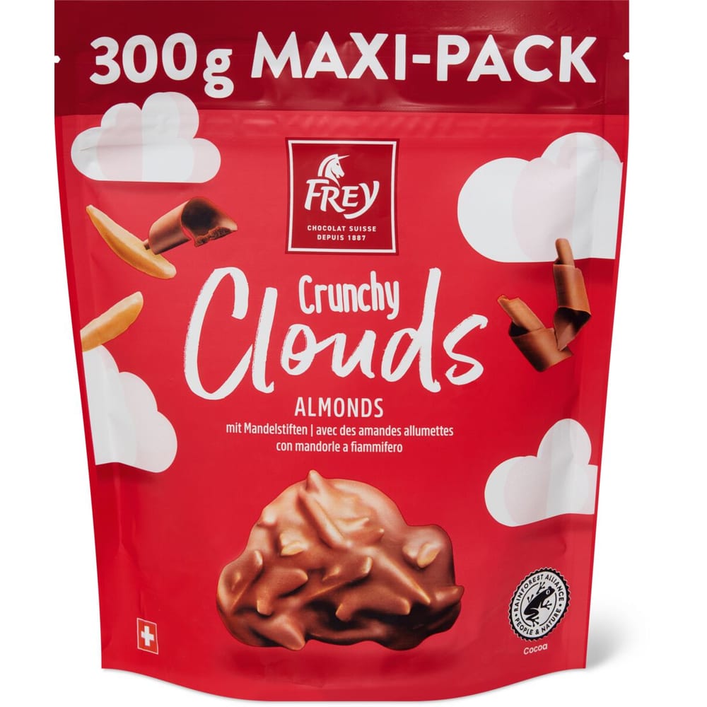 Frey crunchy clouds · Milk chocolate with almond slivers • Migros Online