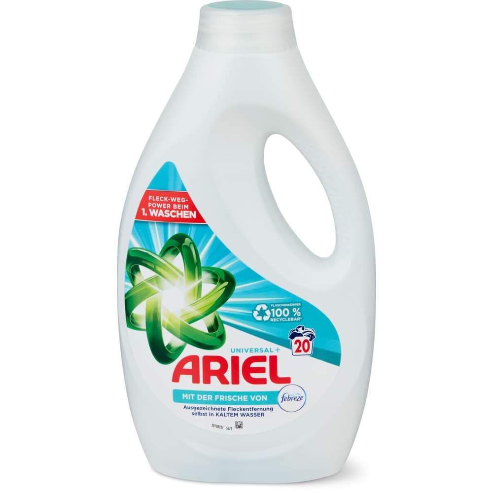 Ariel Universal + · Liquid laundry detergent · 20 wash cycles, Febreze ...