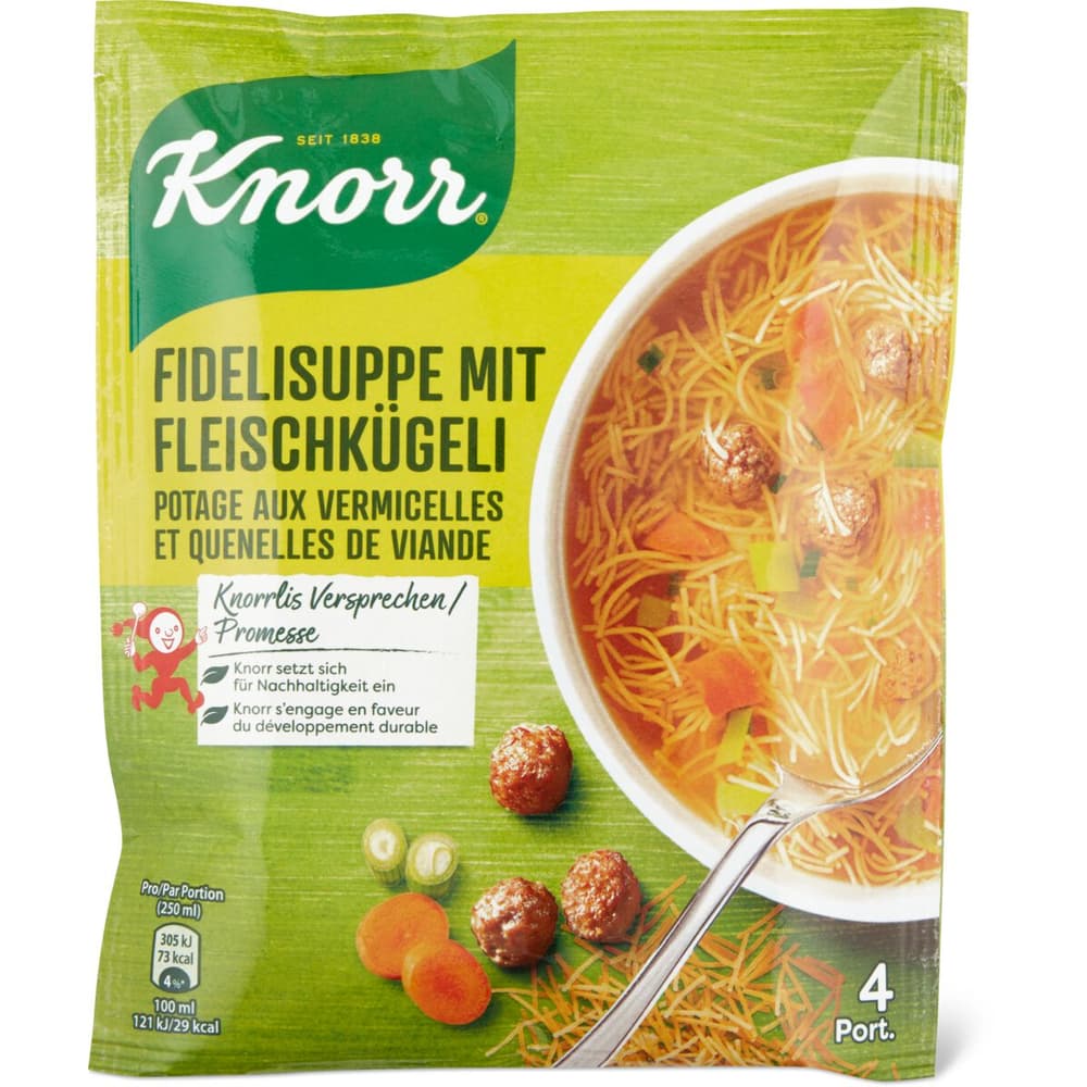 Knorr · Suppe · Fidelisuppe mit Fleischkügeli • Migros