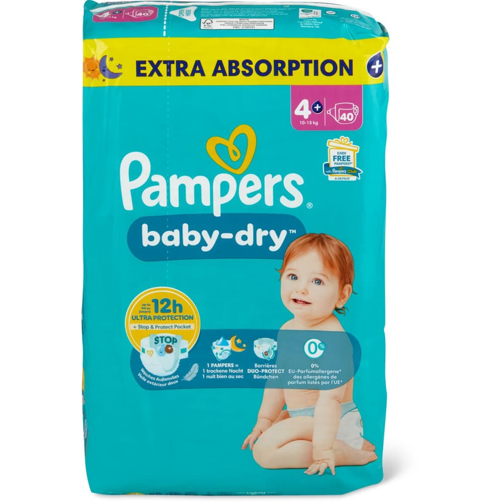 Pampers Baby Dry · Windeln · Grösse 4+, 10-15kg • Migros Online