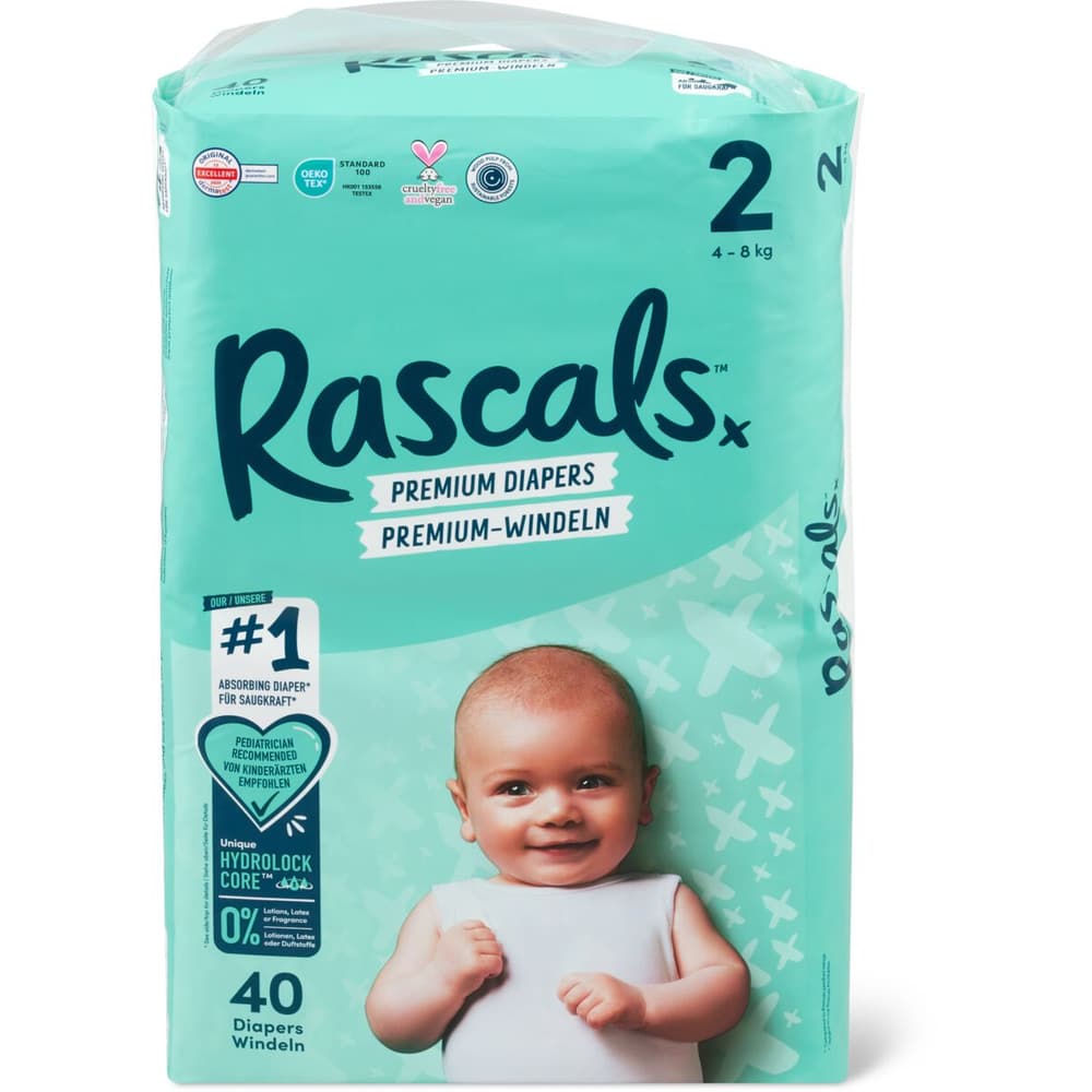 Rascal+Friends Premium · Diapers · size 2, 4-8kg • Migros