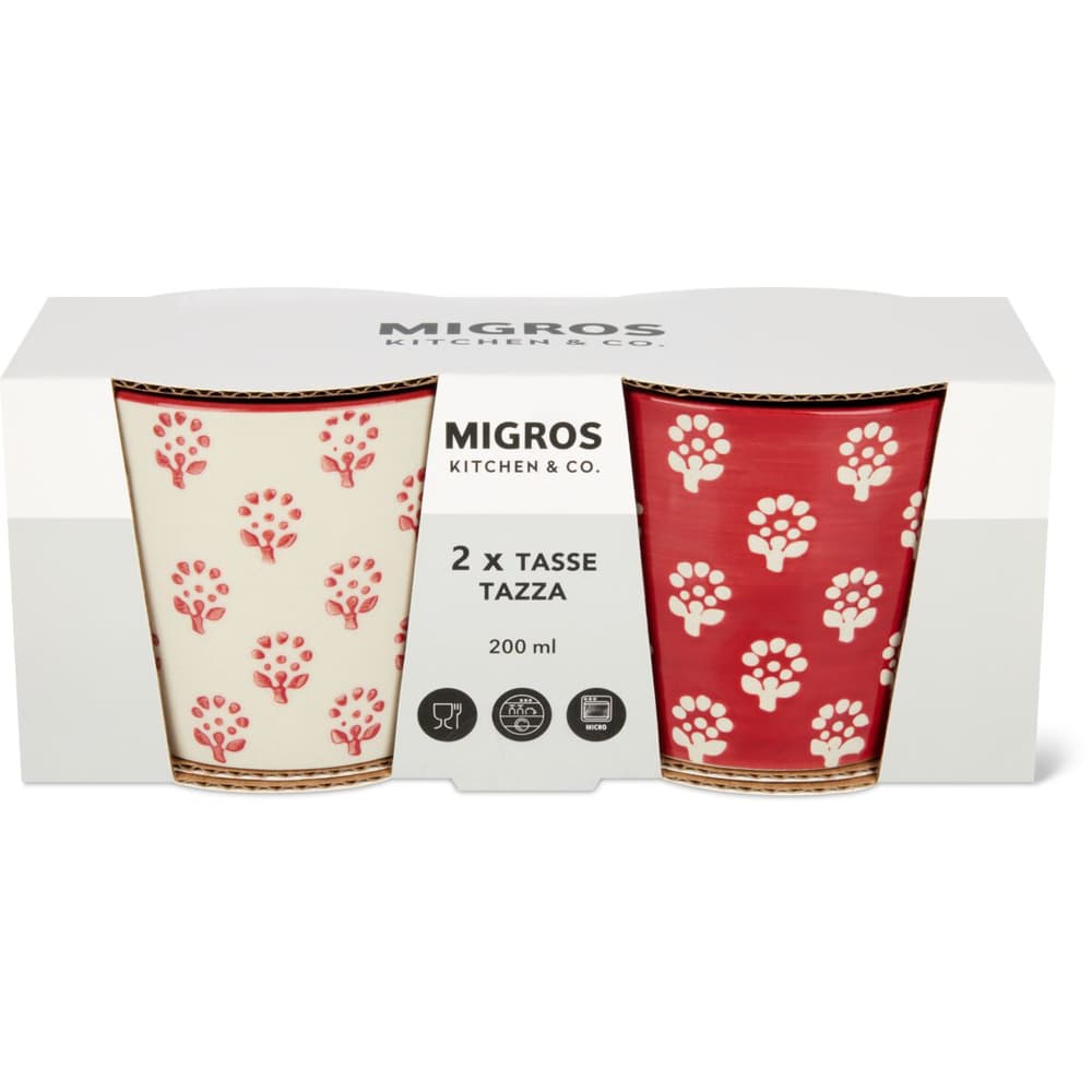 MIGROS KITCHEN & CO. · TASSES SET DA 2 ROUGE • Migros