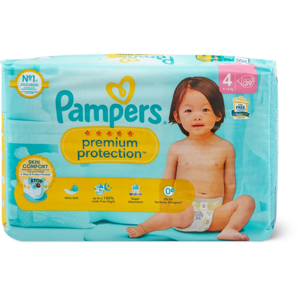 Pampers Premium Protection · Diapers · Size 4 9 14kg • Migros