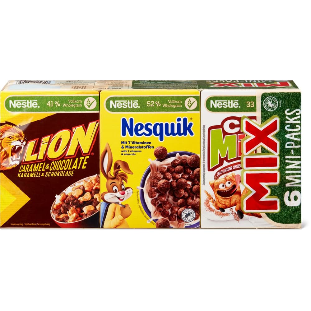 Nestlé Mix · Cereals · Nesquik, Cini-Minis, Lion • Migros