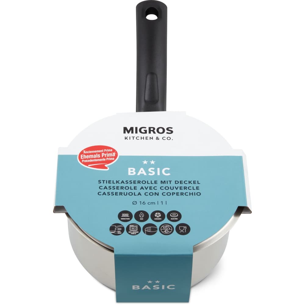 Migros Kitchen & Co. Basic · Casserole avec couvercle · ø 16cm, 1l • Migros