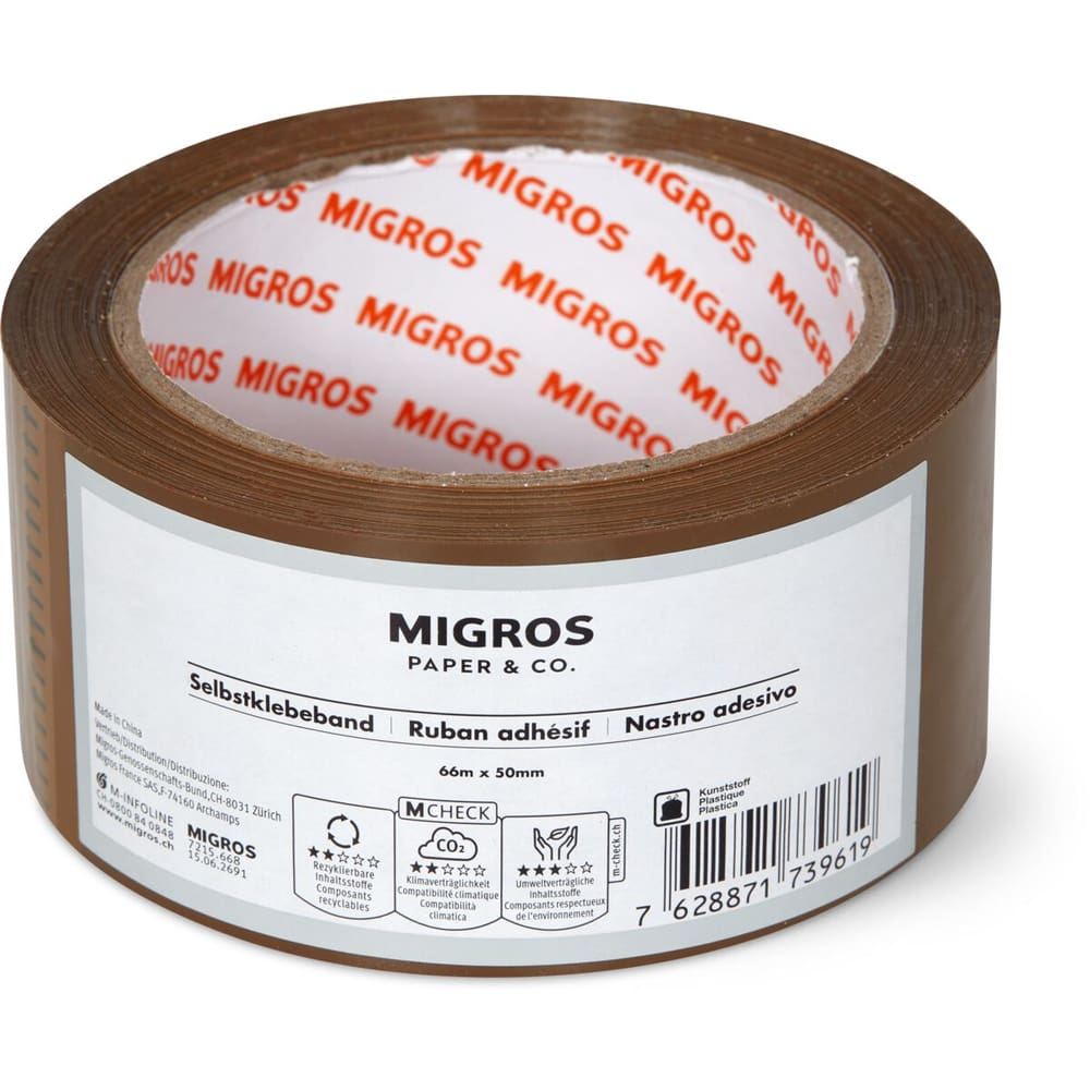 Migros Paper & Co. · Ruban adhésif · 66m x 50mm • Migros