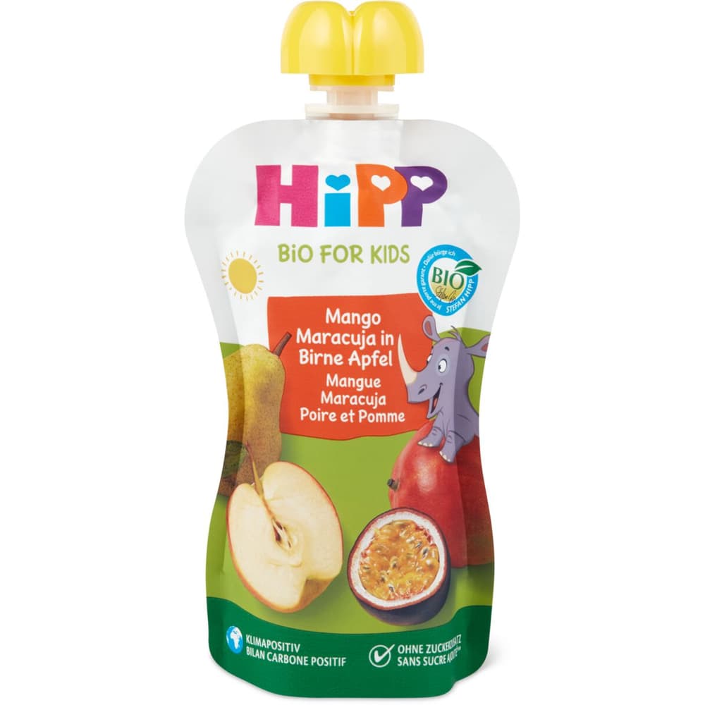 HiPP Bio Hippis · Squeeze pouches for babies mango, passion fruit, pear, apple · From 12 months ...