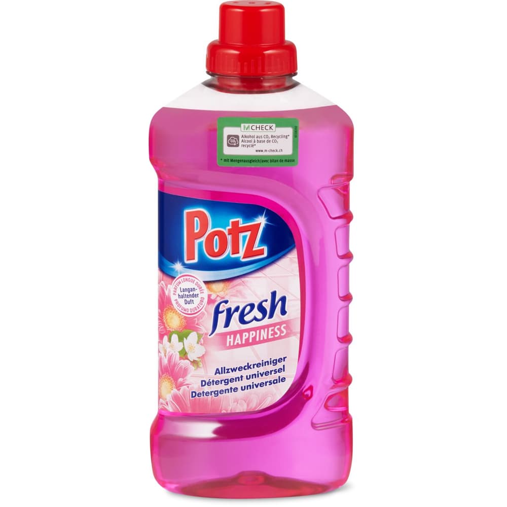 Potz Fresh · All purpose cleaner · Fresh happiness • Migros