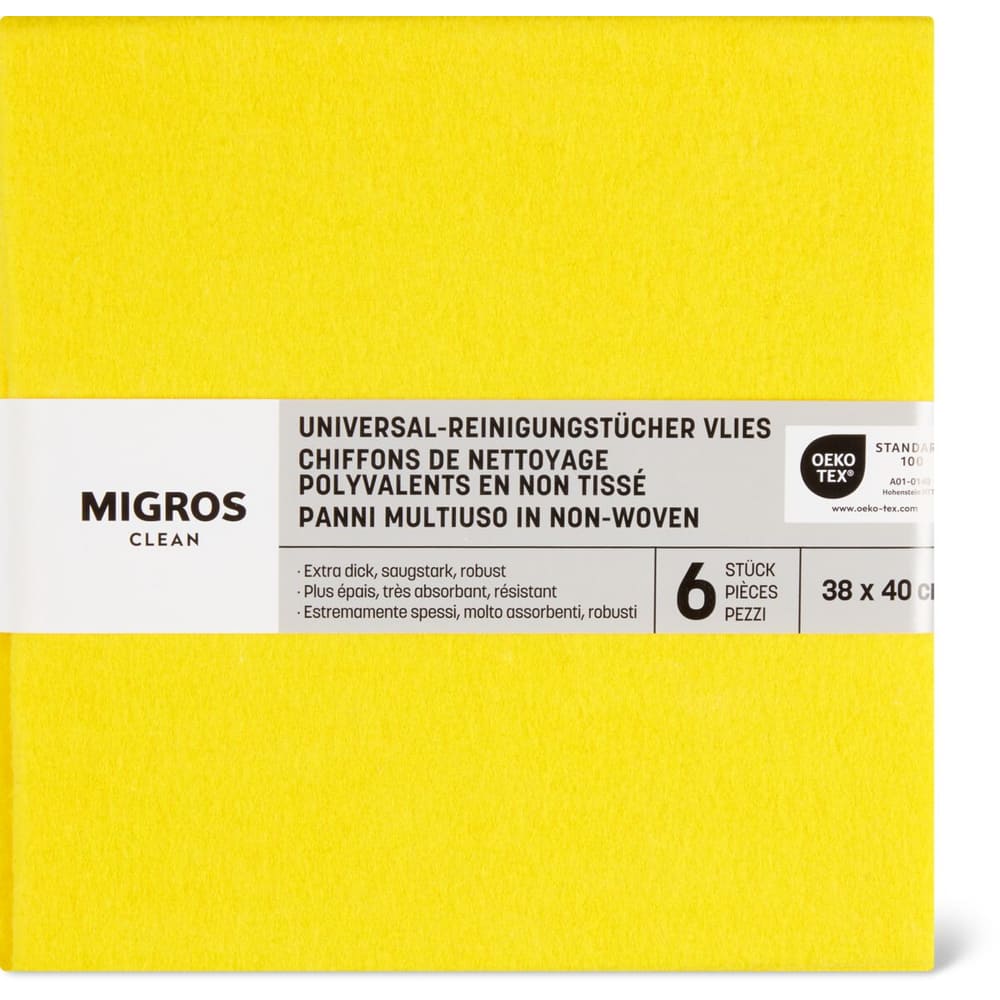 Migros Clean · Universal cleaning cloths · 38 x 40 cm • Migros