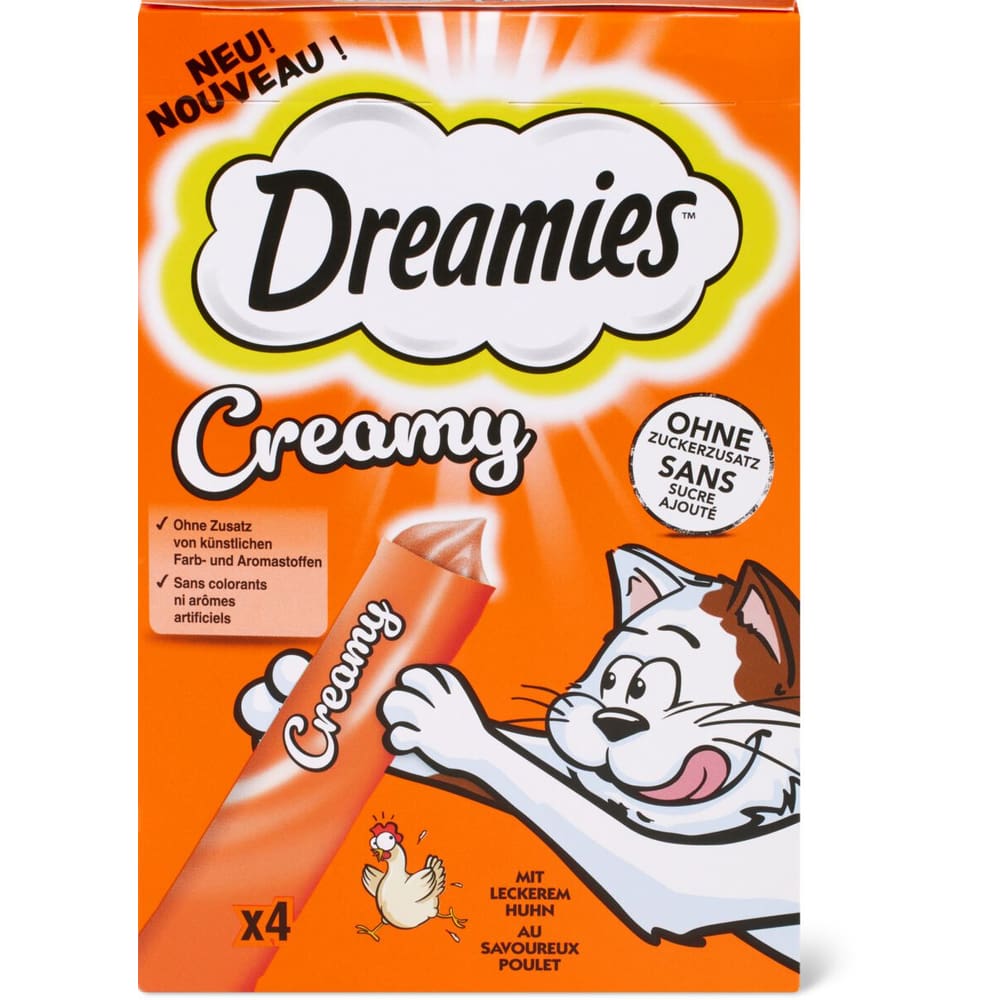 Dreamies Creamy · Spuntino per gatti · pollo • Migros